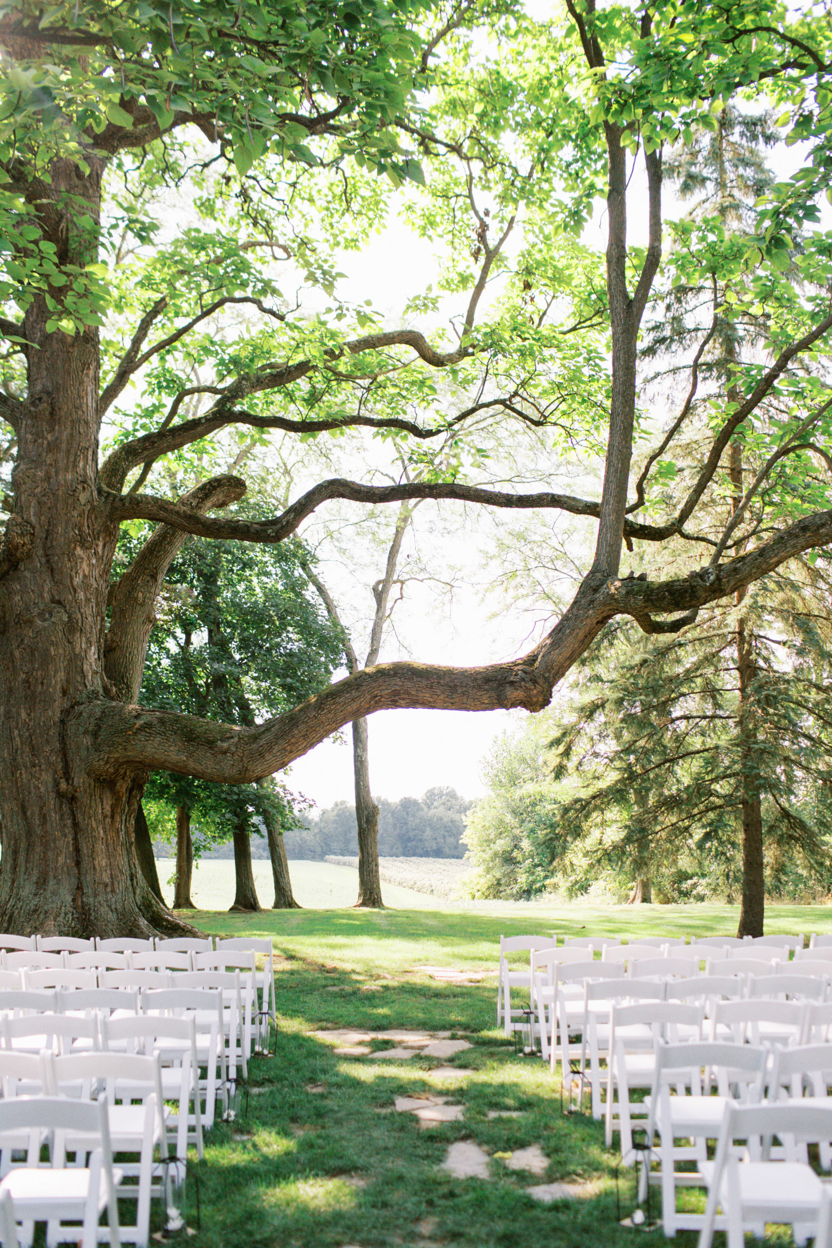 Outdoor Ceremony Space - Hidden Vineyard Wedding Barn